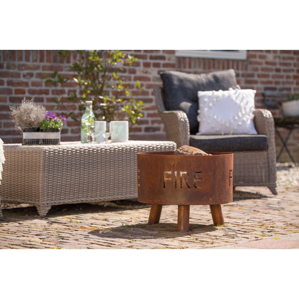 Dakota Fields Bokamp 50cm Round Steel Fire Pit Log Grate | Wayfair.co.uk