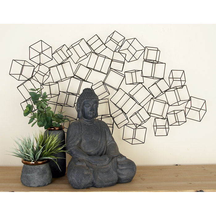 Mercury Row® Abstract and Geometric 3D Square Cubes Wall Décor ...