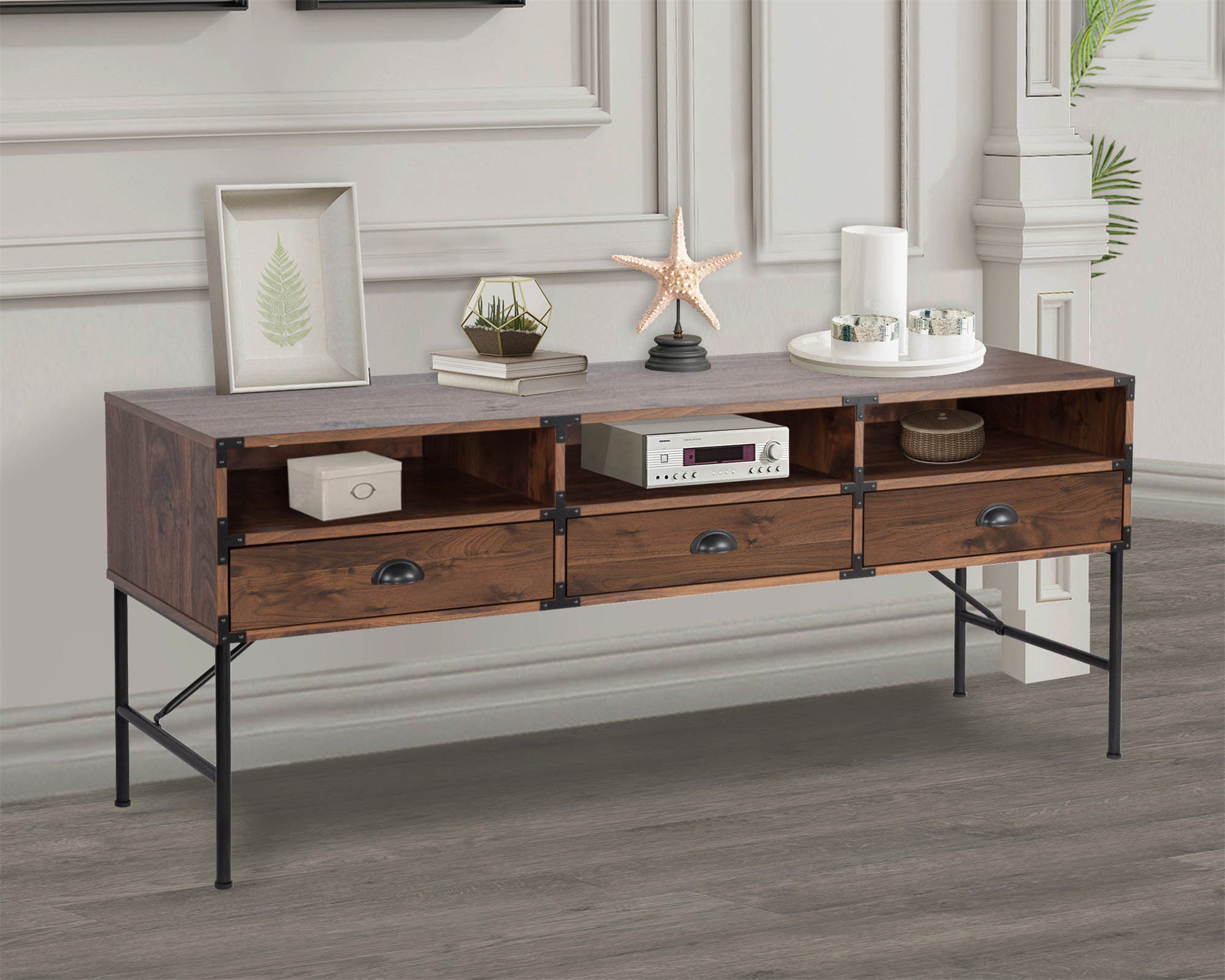 Trent Austin Design® 59 Inch Chic Media Console TV Stand with Cable ...