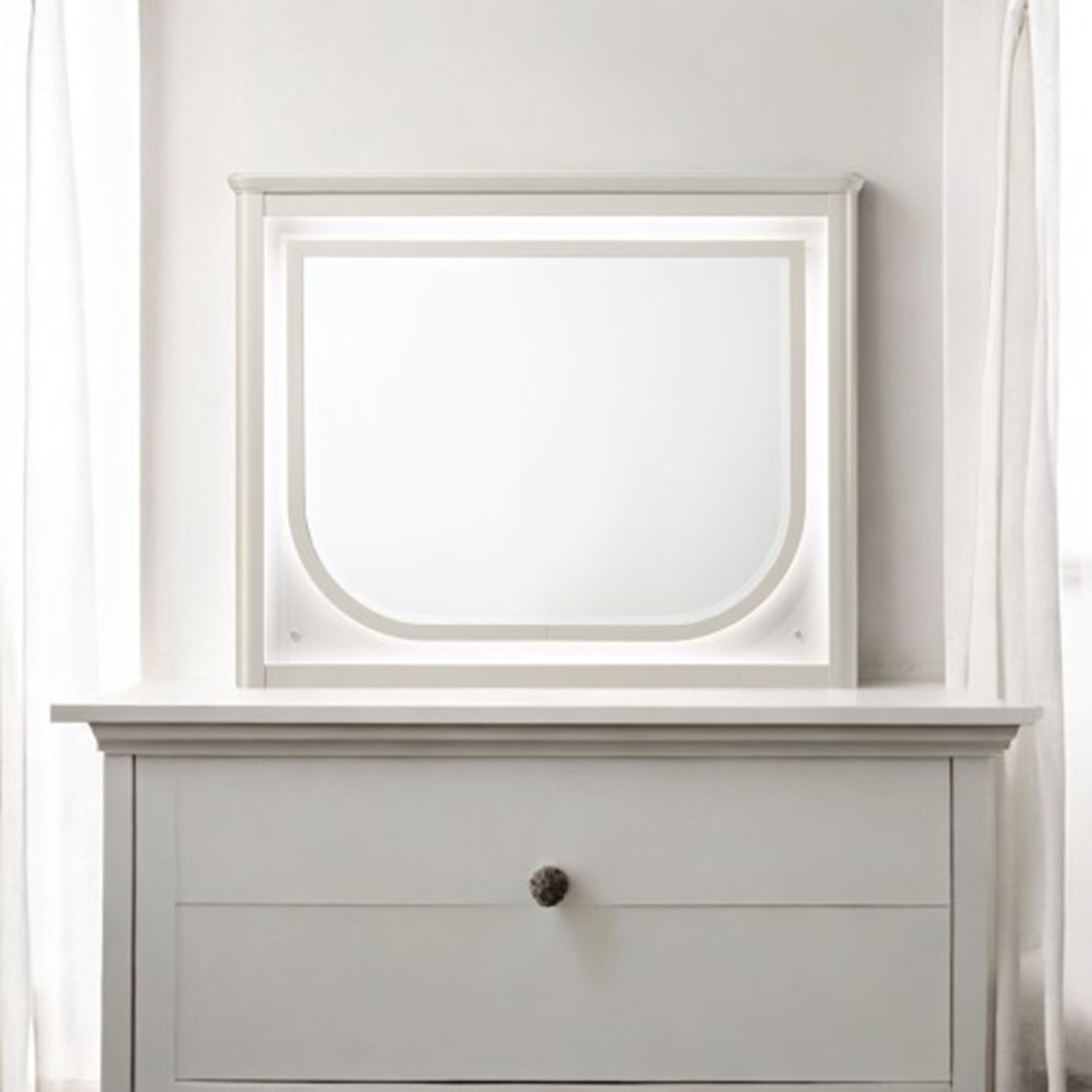 Latitude Run® Laveda Pearl White Finish Mirror w/LED | Wayfair