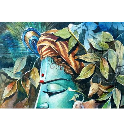 krishna abstract flute