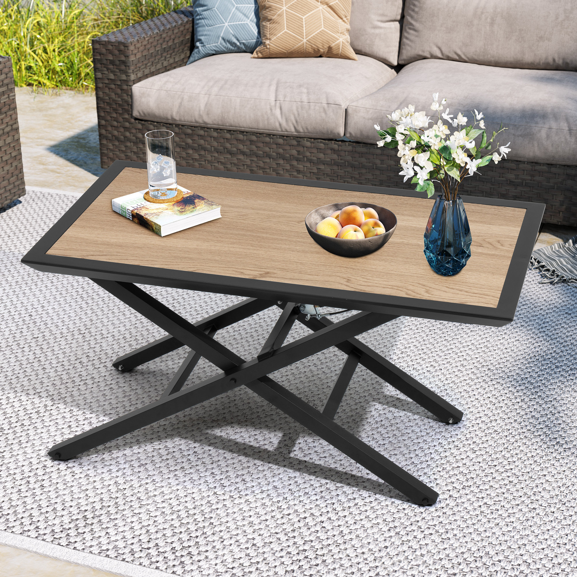 Latitude Run® Ausbon Lift-top Rectangular 43.3'' L x 23.6'' W Outdoor ...