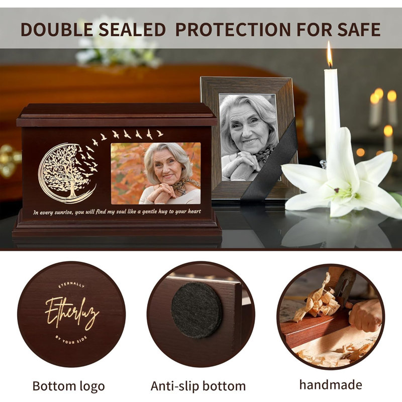 Lark Manor™ Giannarose Elegant Wooden Cremation Urn For Ashes Adult ...