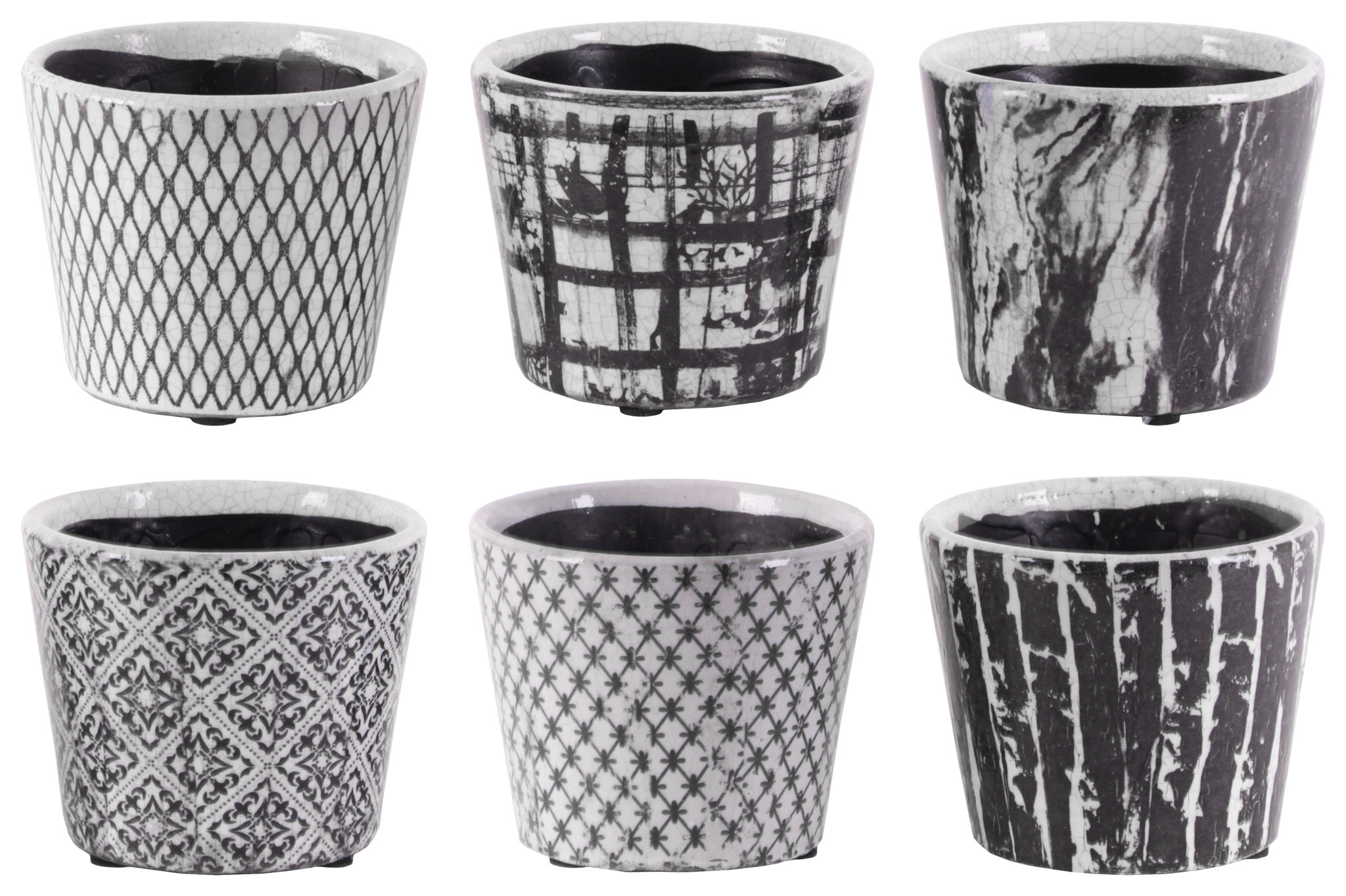 Dakota Fields Alexys Round with Lattice Design Body 6 Piece Terracotta ...