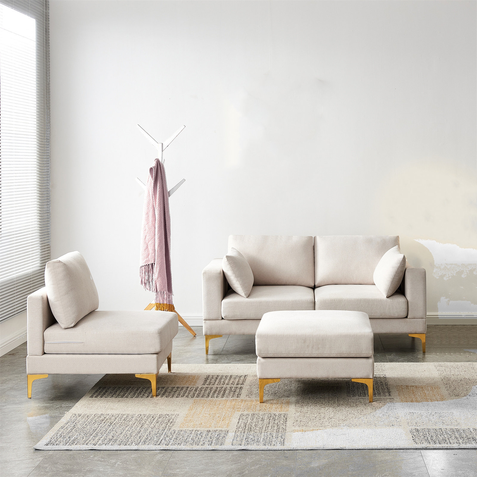 Mercer41 Shary 92.9'' Square Arm Modular Sofa | Wayfair