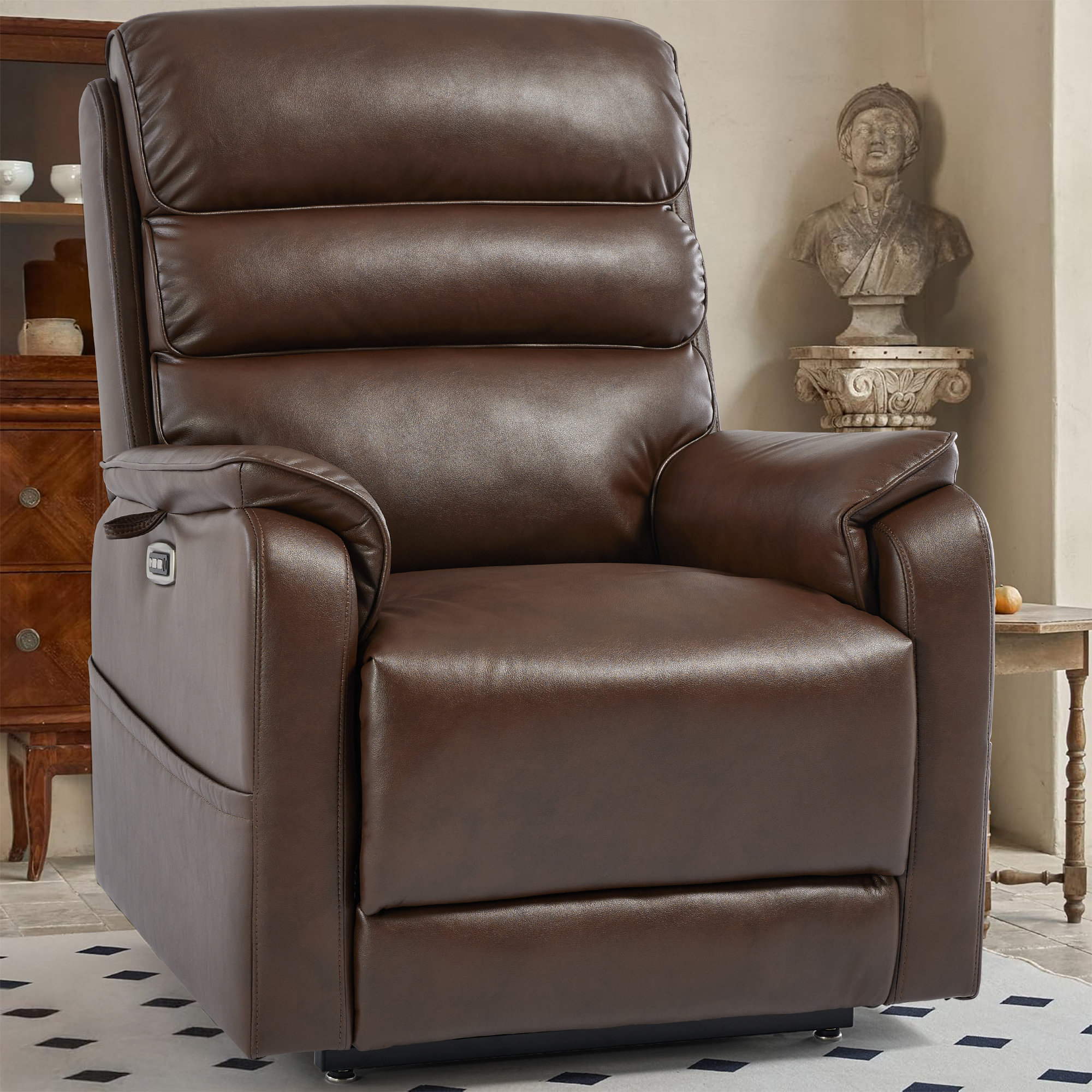 Latitude Run® Breathable Leather Dual Motor Power Recliner with Tpcy-c ...