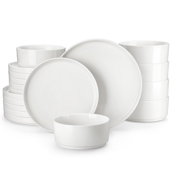 MALACASA 18 Piece Porcelain China Dinnerware Set - Service for 6 ...