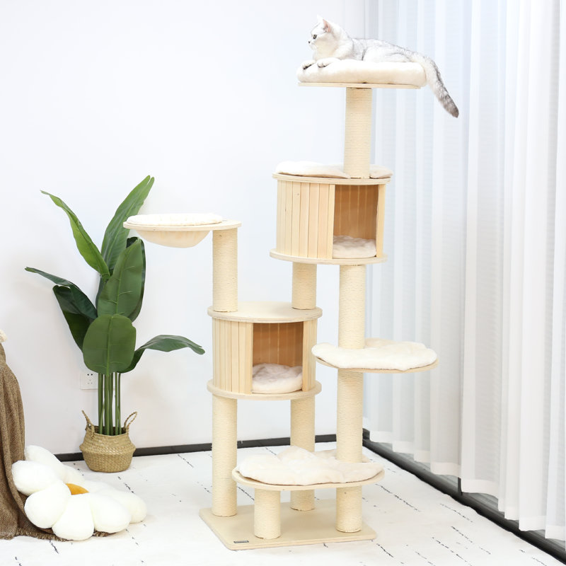 Tucker Murphy Pet™ Dujka 67'' H Wooden Cat Tree for Large Cats, Multi ...