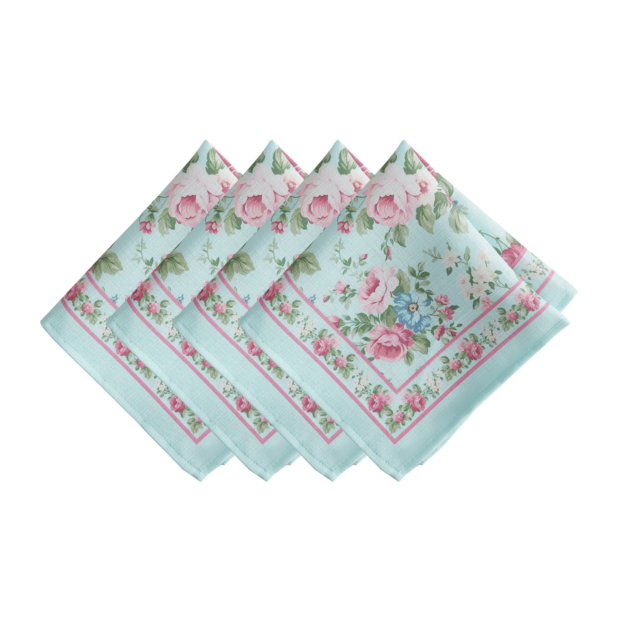 Charlton Home® Daryian Vintage Floral Garden Polyester Square Napkin ...