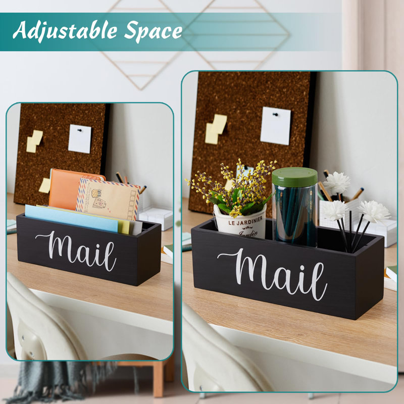 BOJUNTAN Mail Organizer, Mail Holder With 2 Slots, Mail Basket For Wall ...