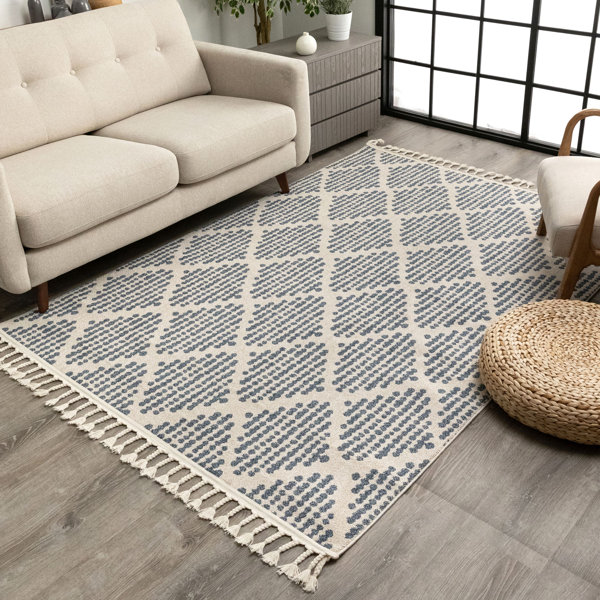 Well Woven Loop-De-Loop Geometric Machine Woven Light Blue Area Rug ...