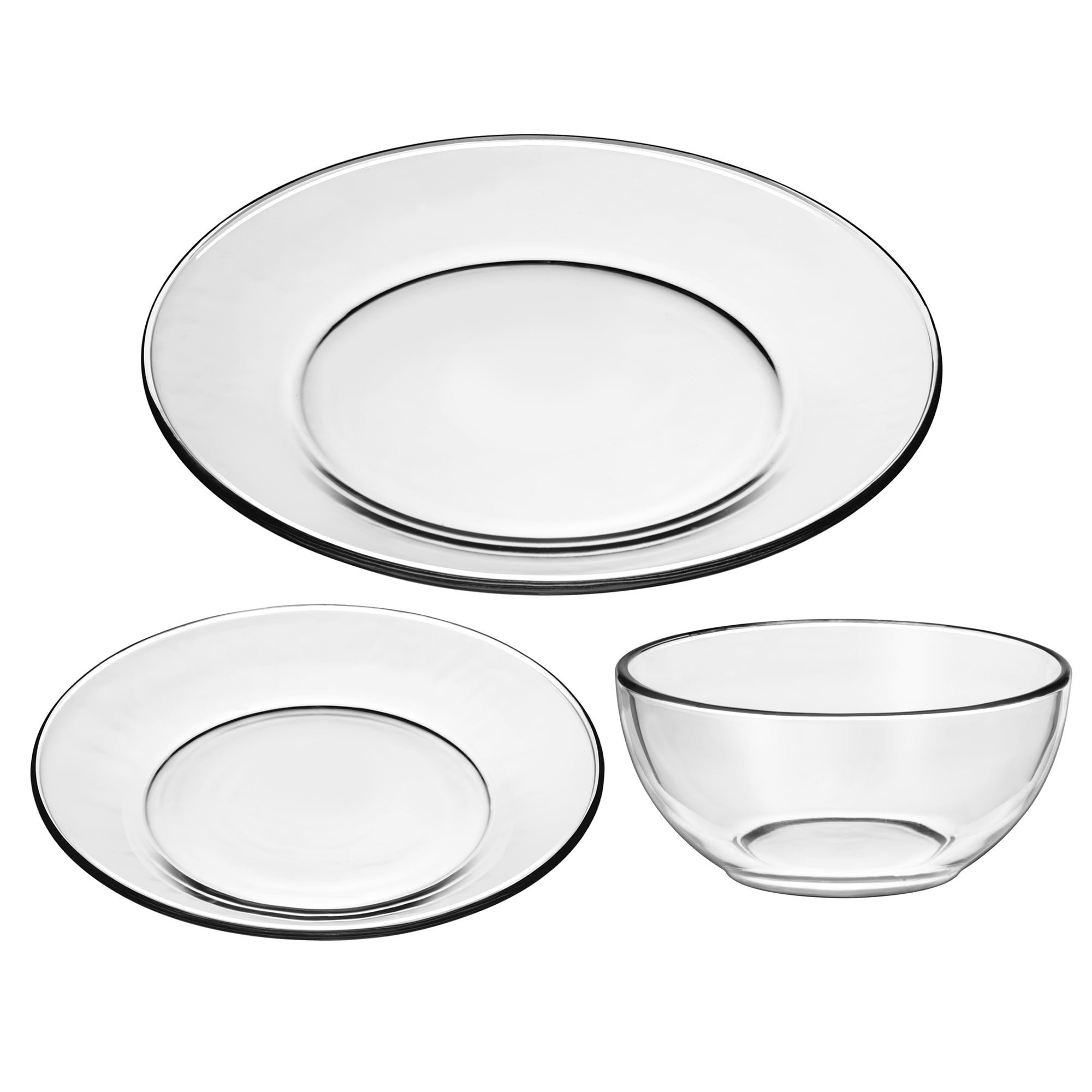 Libbey 12‑Piece Clear Glass Round Dinnerware Set, Service for 4 | Wayfair