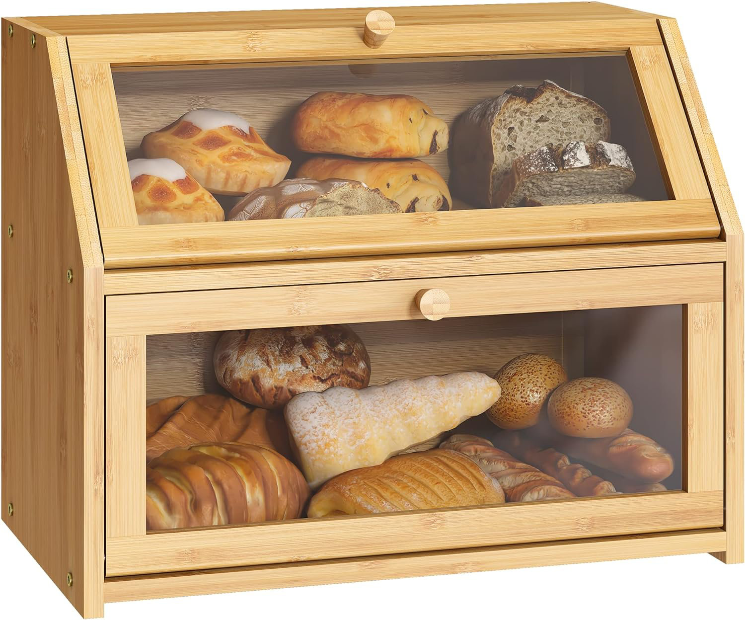 Loon Peak® Bread Storage Farmhouse Bread Box For Kitchen Countertop ...
