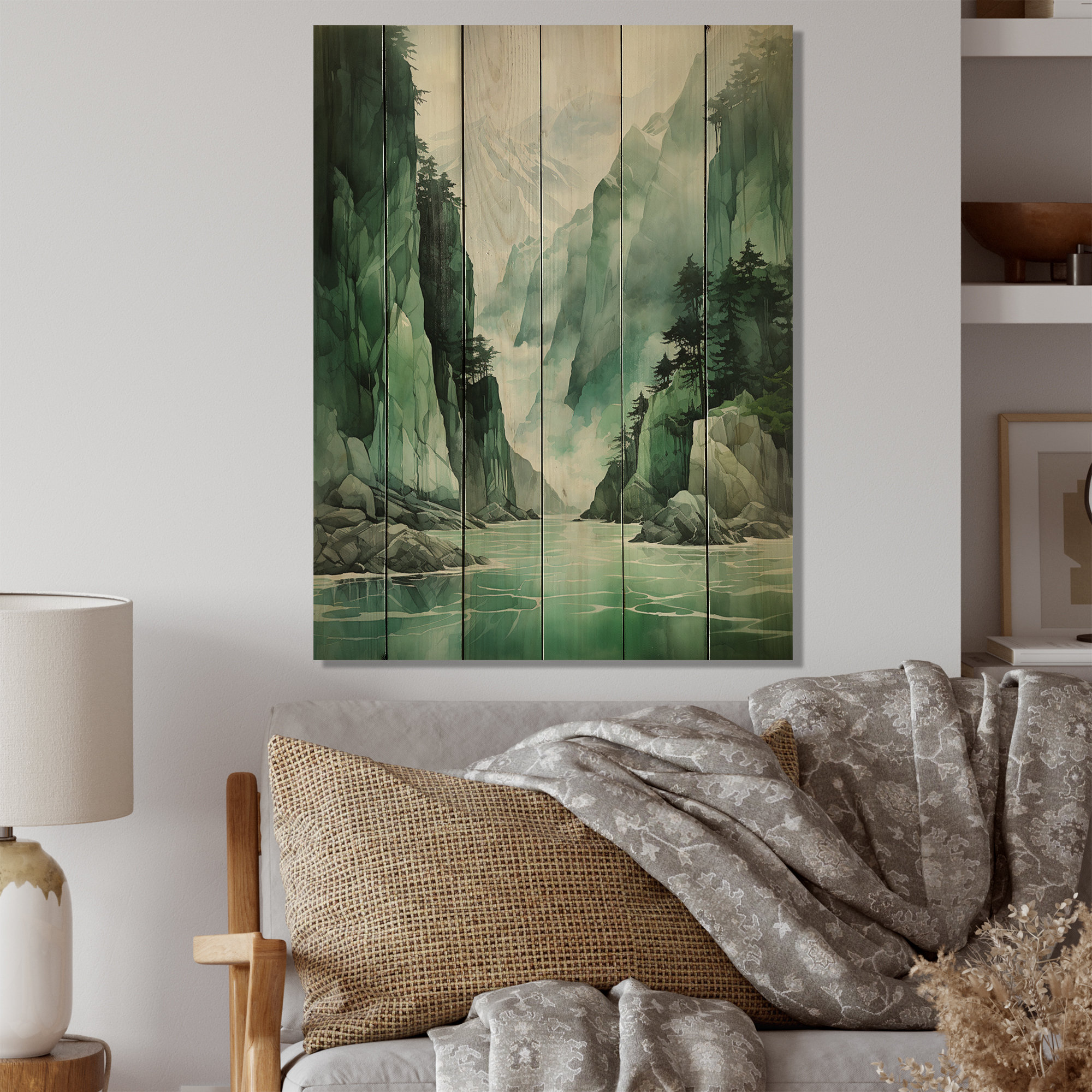 Red Barrel Studio® Green 0 Cliff Glacial Symmetry I - Landscape ...