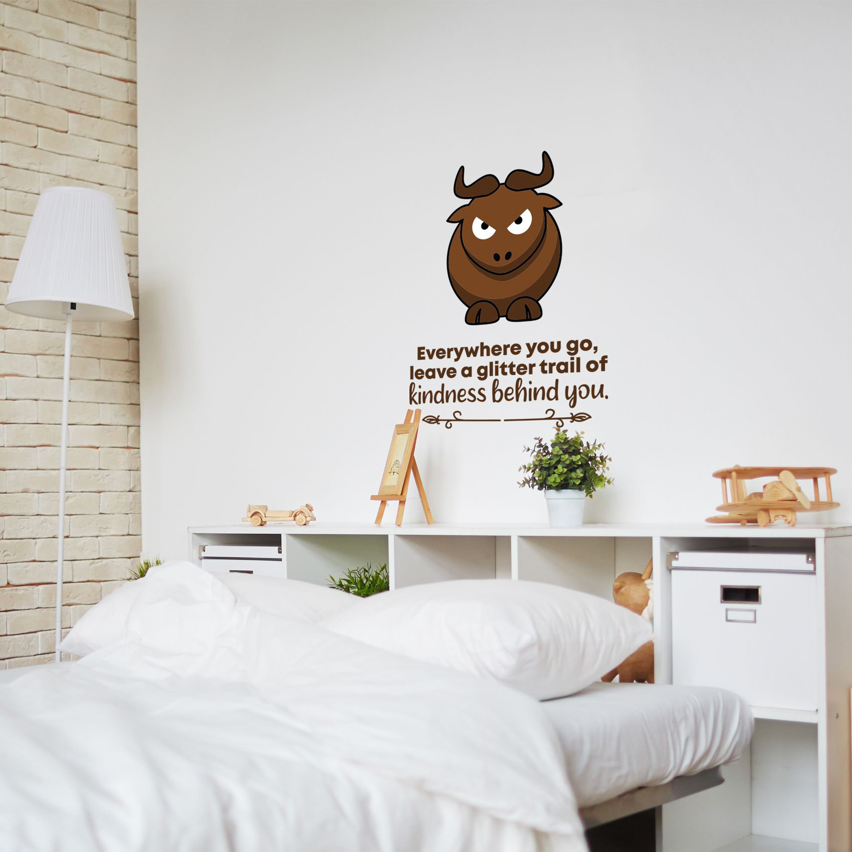 Zoomie Kids Kindness Bull Animal Life Quote Cartoon Quotes Wall Sticker ...