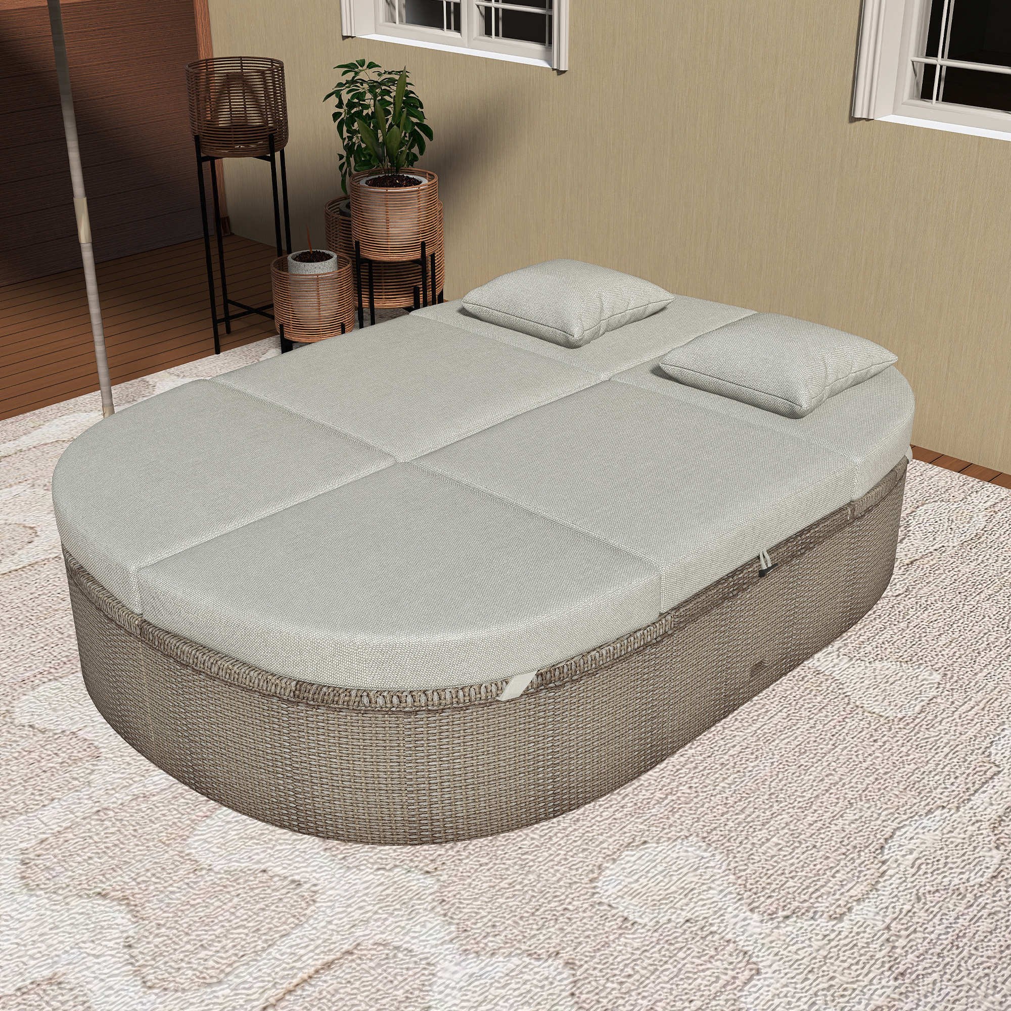 Latitude Run® Outdoor Sun Bed Patio 2-Person Daybed - Wayfair Canada