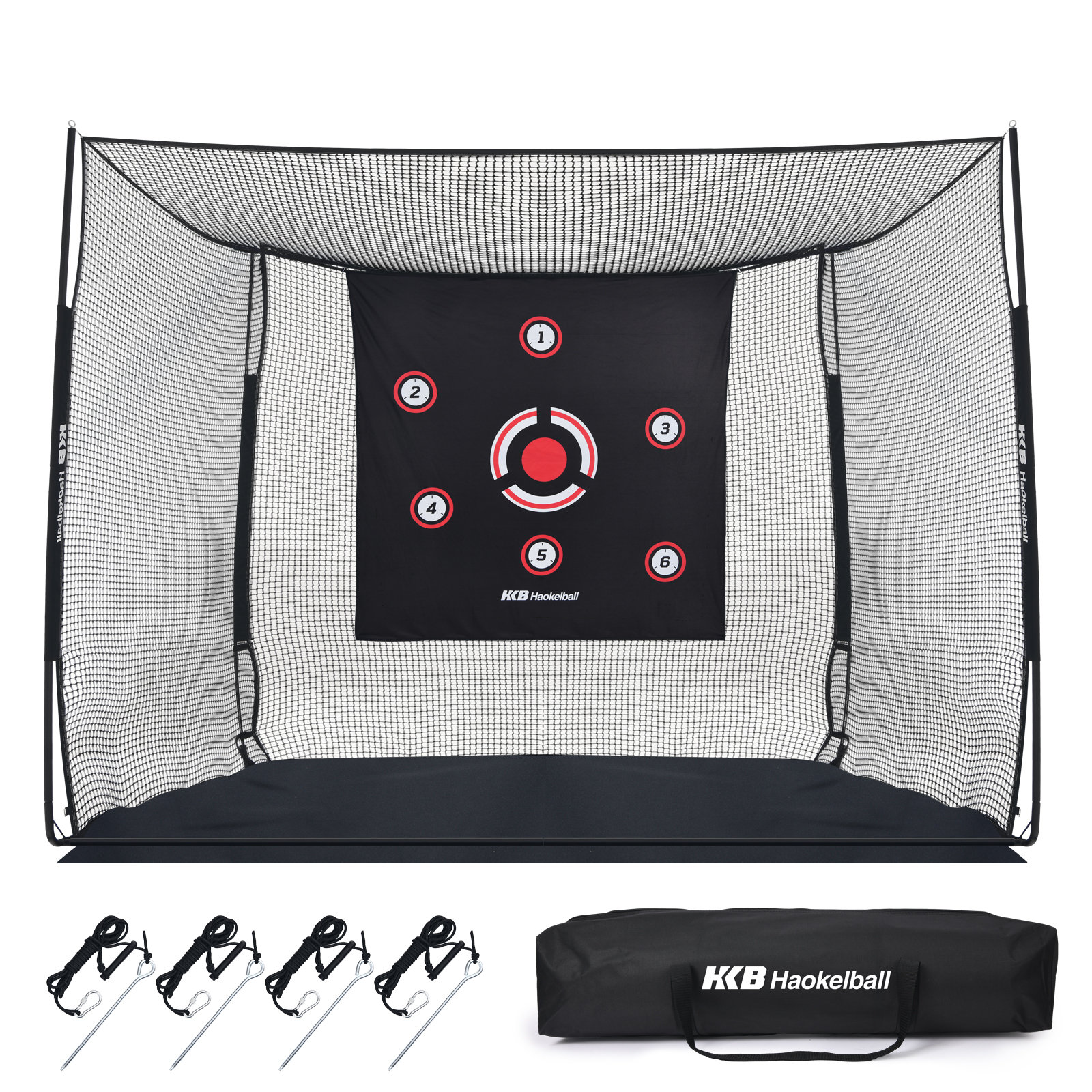 OXYGIE Golf Cage Net with Steel Frame, 8x10x6 Ft Golf Practise Nets ...