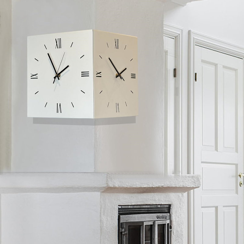Ebern Designs Double Sided Corner Wall Clock | Wayfair