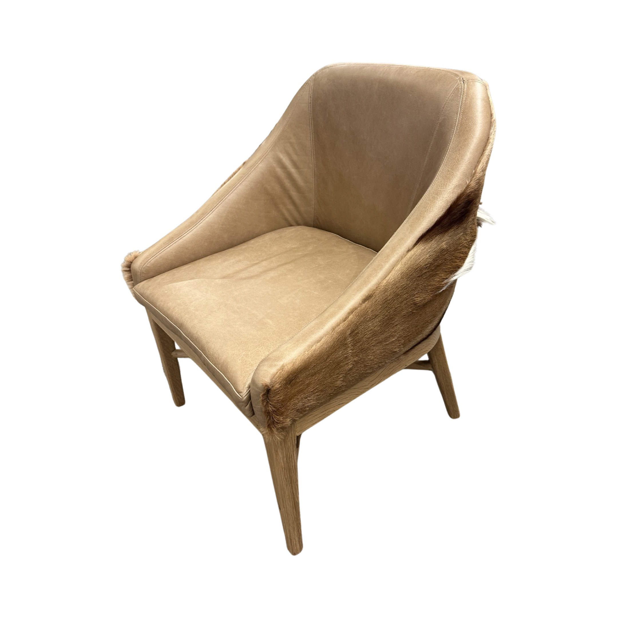 MooMoo Designs Natural Springbok Hide And Leather Chair | Perigold