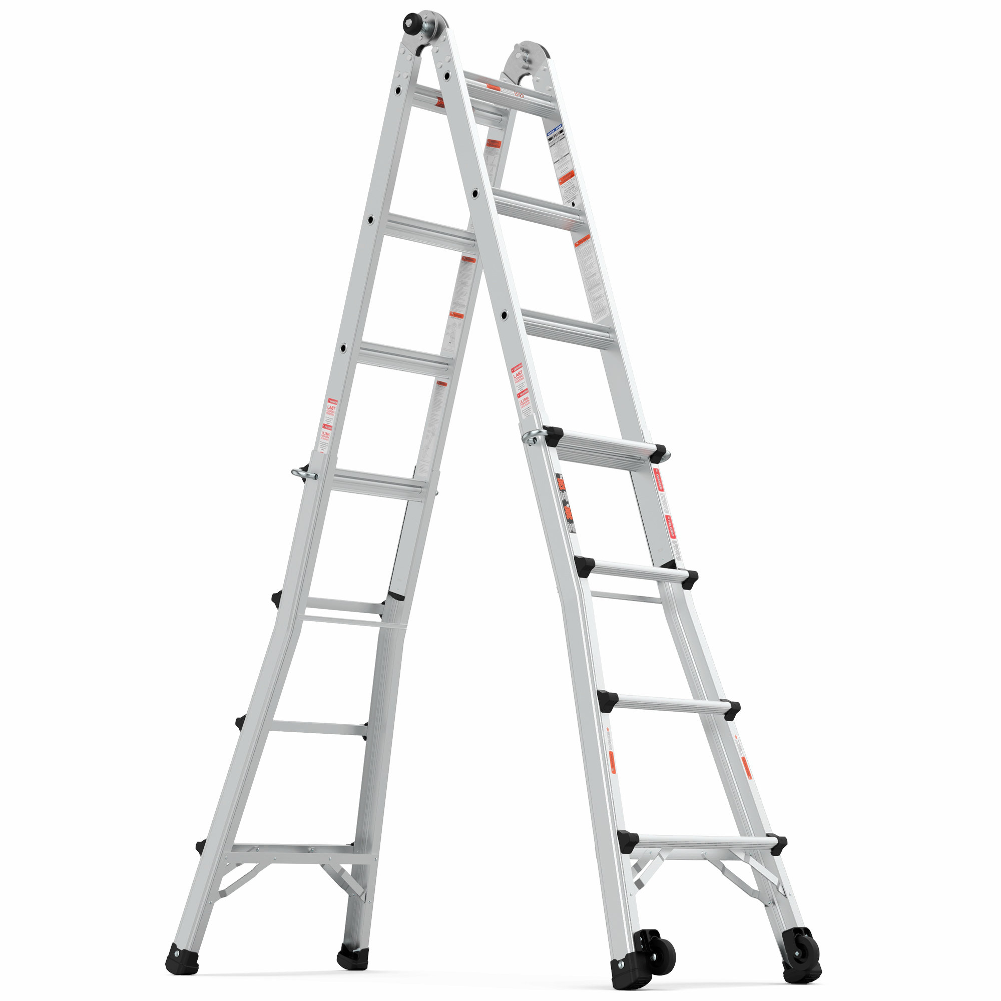 WFX Utility™ Aluminum Multi-Position Ladder With Wheels | Wayfair