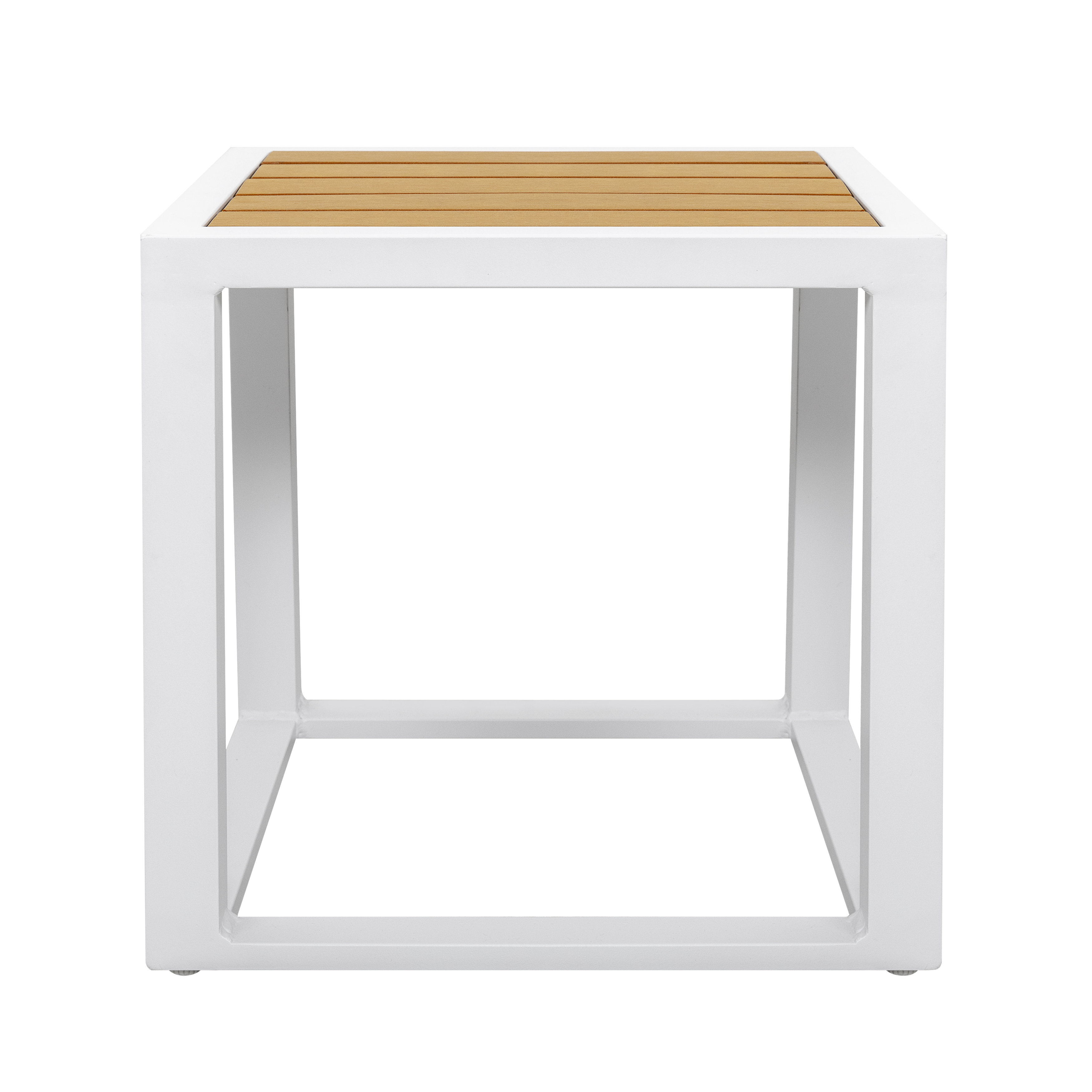 Ebern Designs Outdoor 18 Inch Square Side Table, Aluminum Frame ...