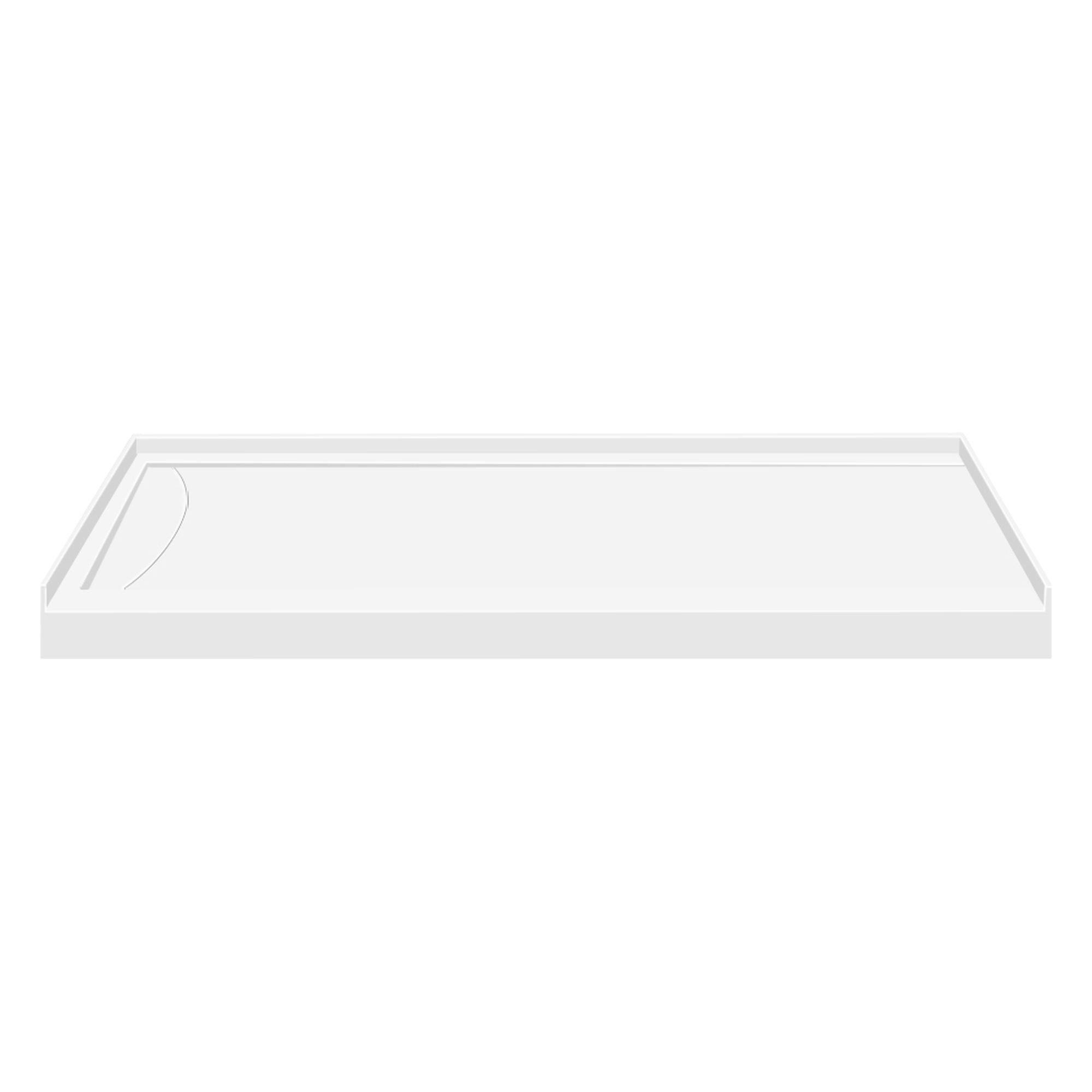 Transolid 60-in x 36-in Cast Solid Surface Shower Base with Linear ...