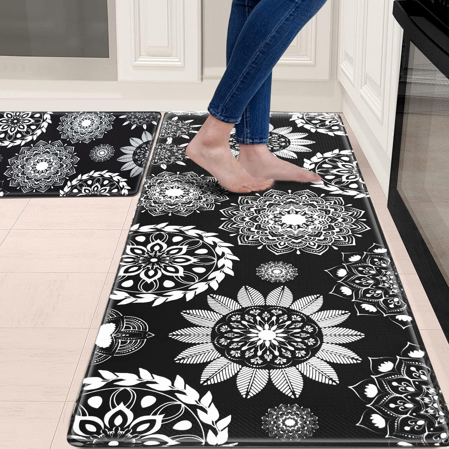 Dakota Fields Kitchen Rug Set of 2 Anti Fatigue Kitchen Mats for Floor ...