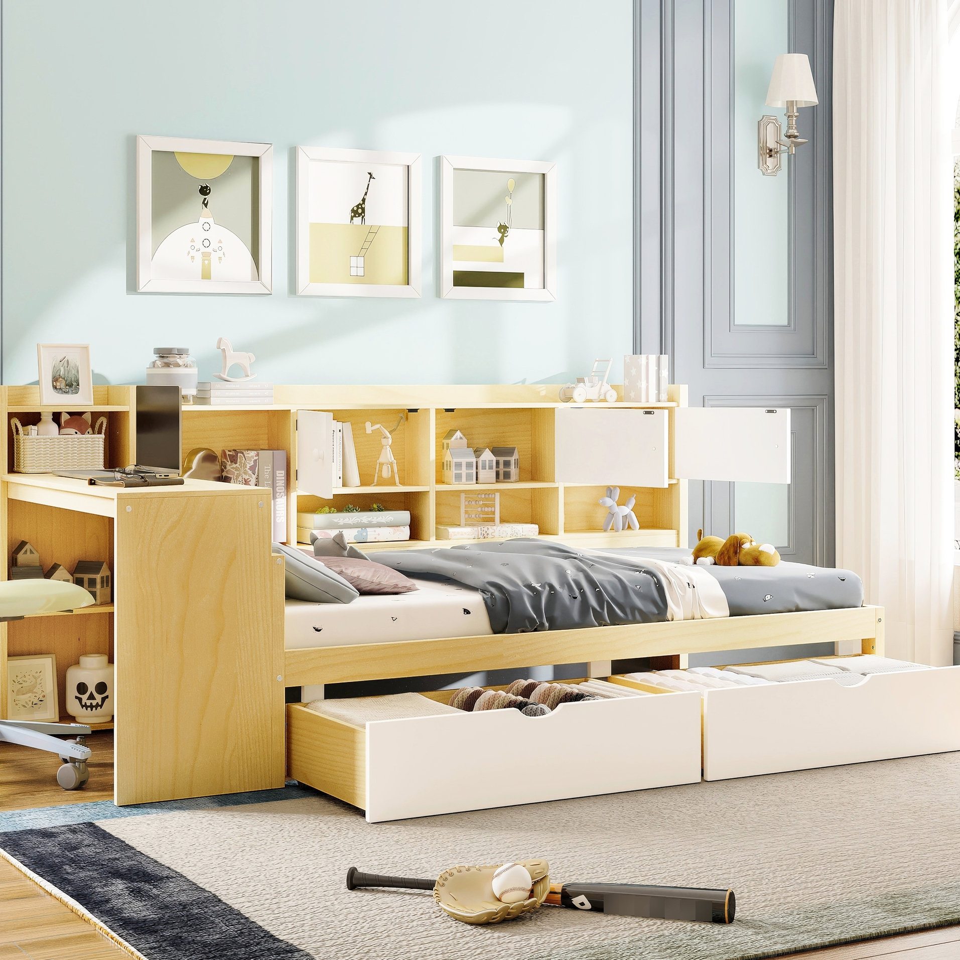 Ophelia & Co. L-shape Daybed With Study Area - Storage Areas - Wayfair ...