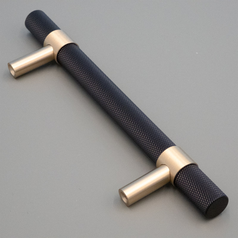 Simply Effortless Black and Satin Brass Textured Cabinet and Drawer ...