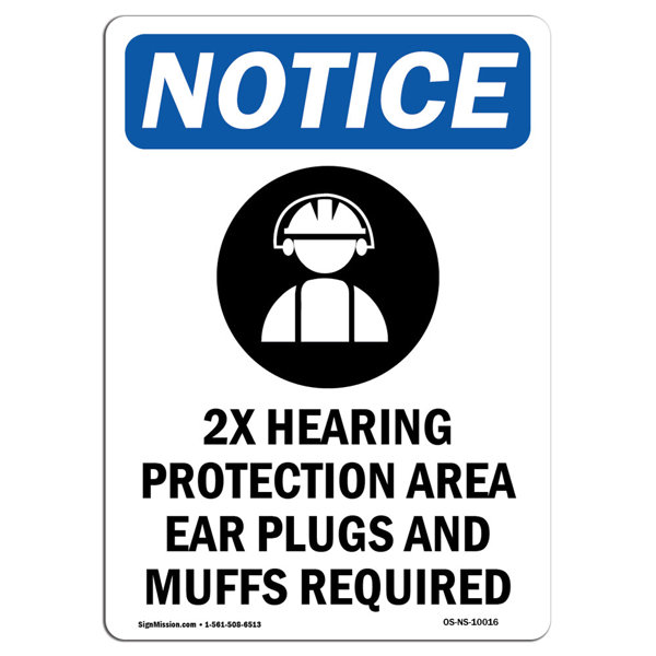 SignMission Osha Notice Hearing Protection Sign with Symbol | Wayfair