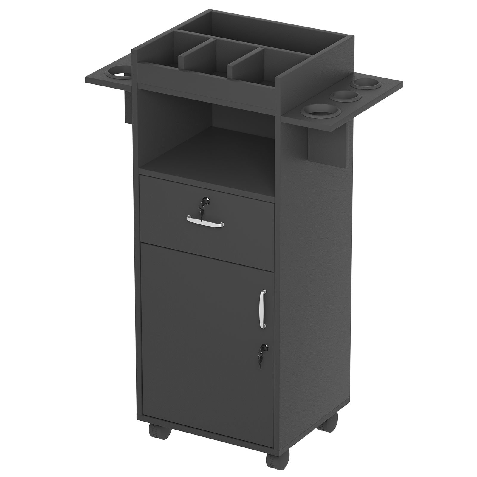 Ebern Designs Romale Salon Utility Station with Wheels Barber Hair ...