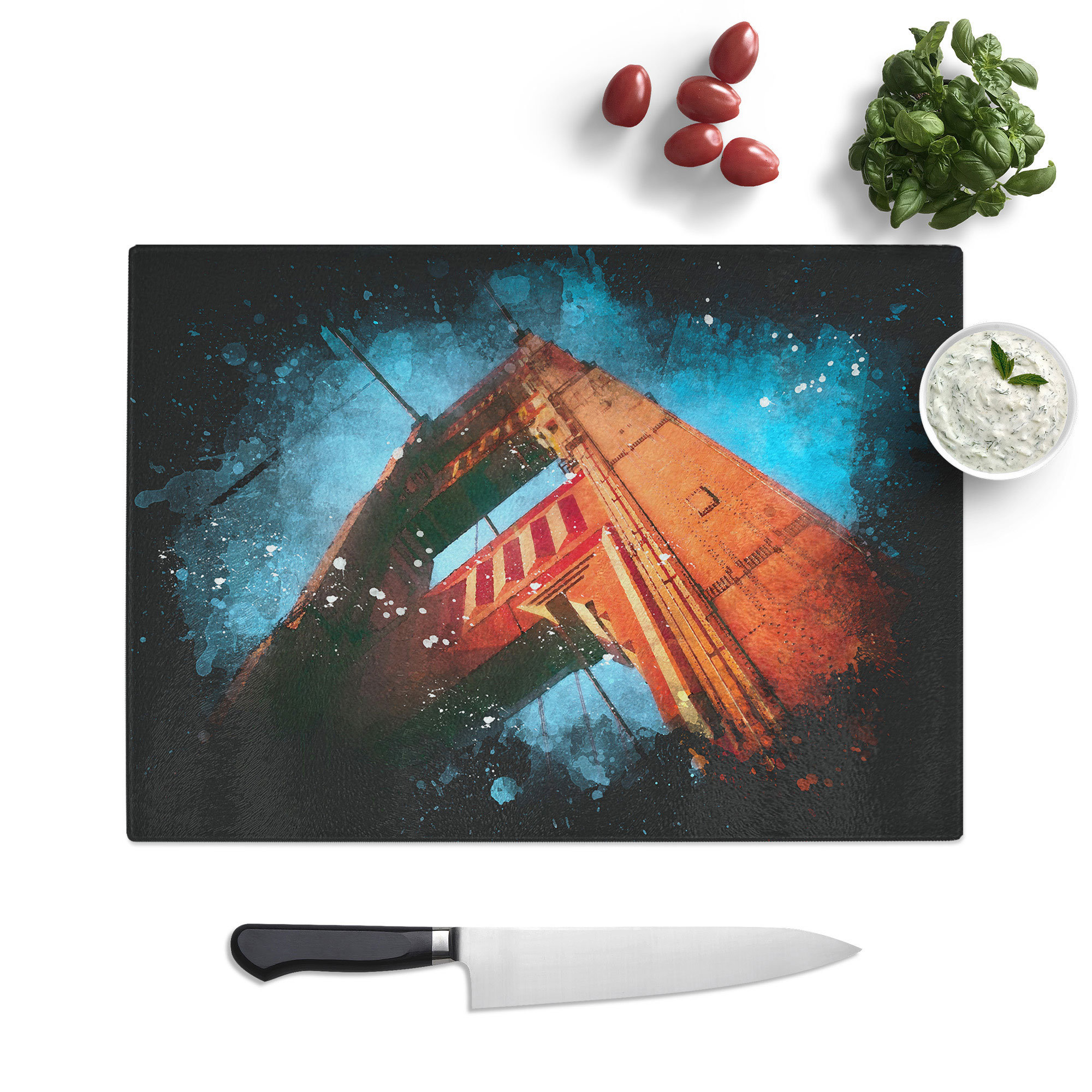 East Urban Home Golden Gate Bridge Vol.1 Paint Splash Chopping Board ...