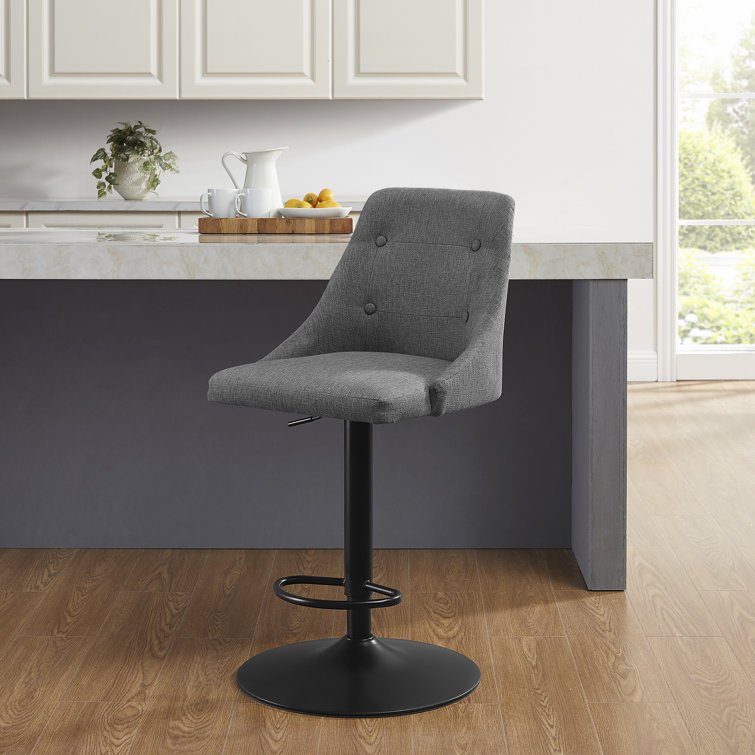 Ebern Designs Tyaisa Swivel Upholstered Adjustable Height Counter Stool ...