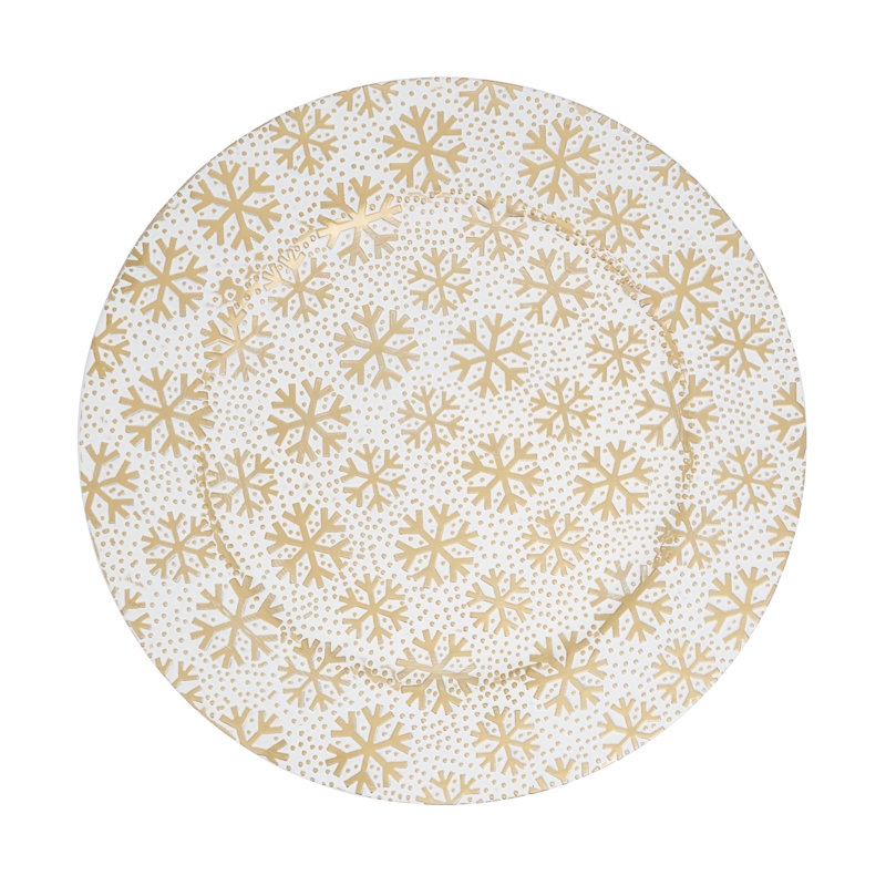 Saro Frosted Snowflake Charger Plate (Set of 4) | Wayfair