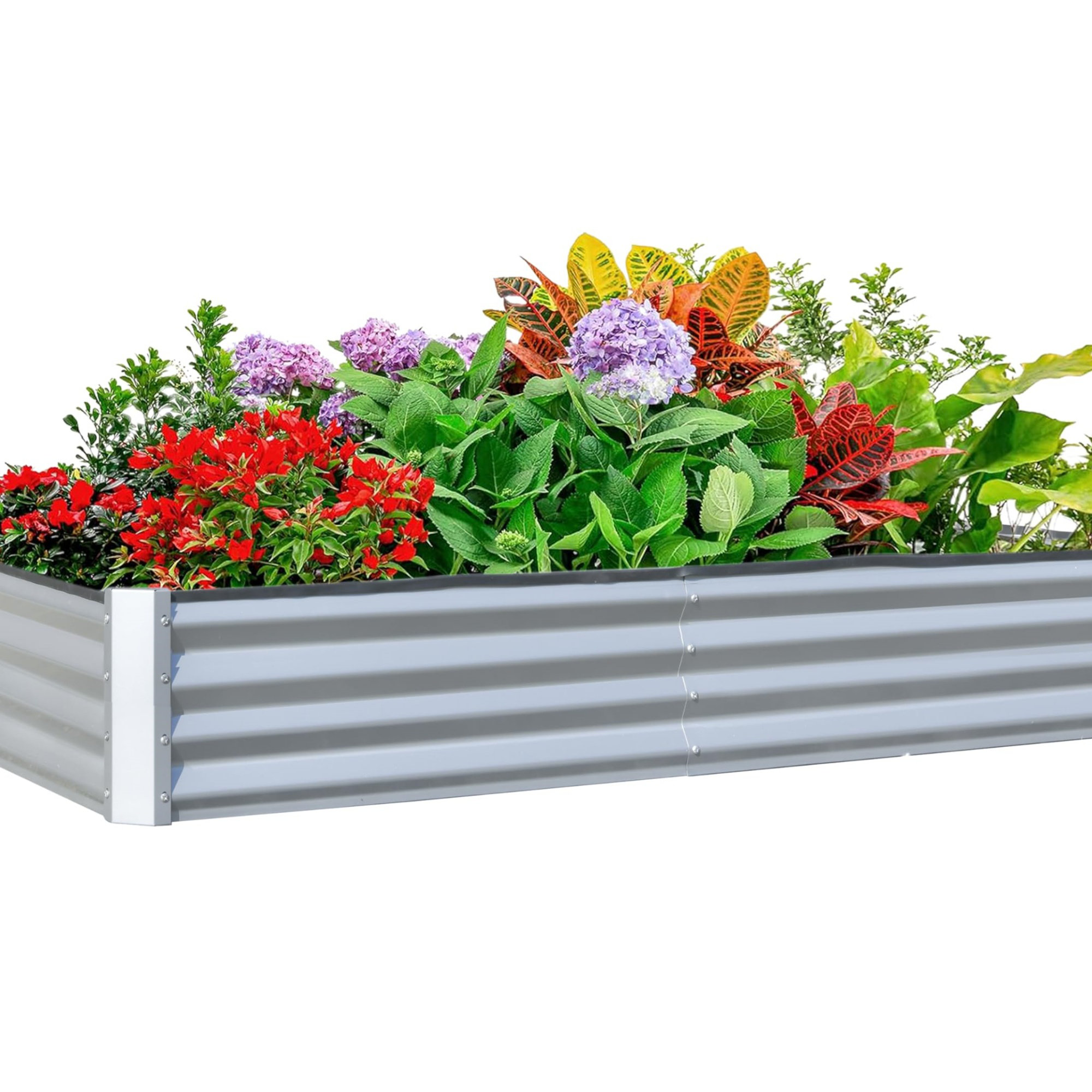 17 Stories Galvanized Raised Garden Bed, Outdoor Planter Garden Boxes Large Metal Planter Box ...