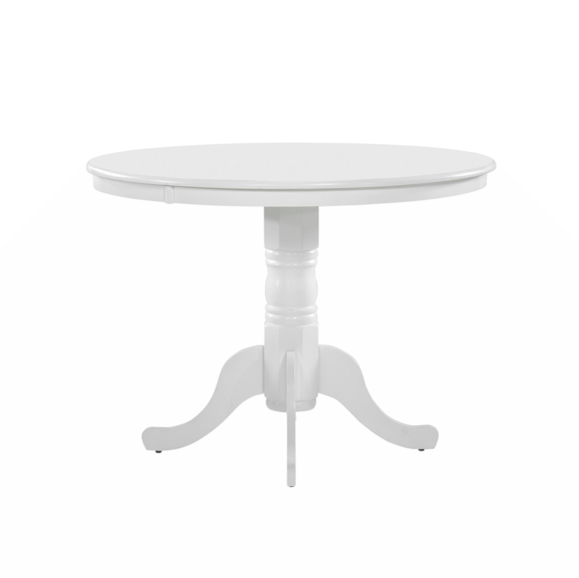 Ophelia & Co. White Finish Round Dining Table 1Pc Farmhouse Style ...