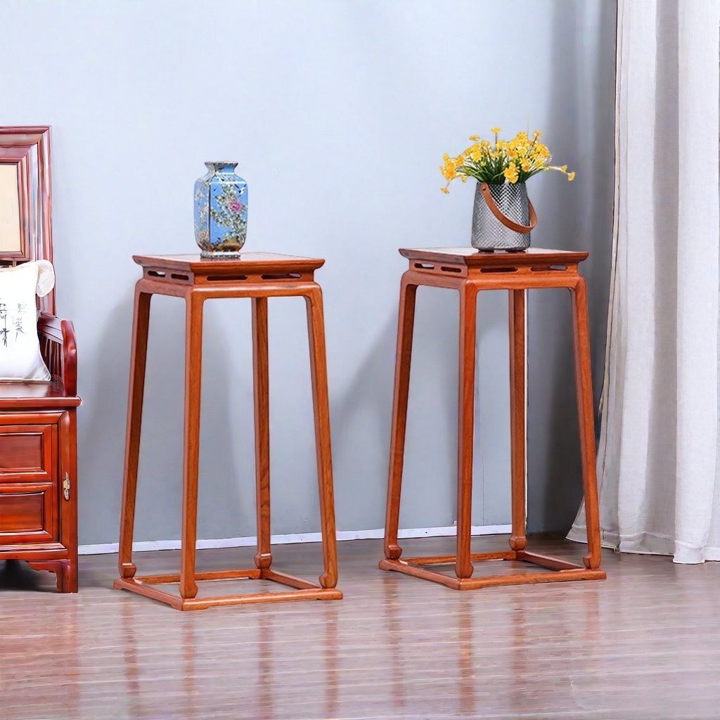 Zhang's SereneLodge Solid Wood Plant Stand: Square Base, Rounded Edges ...