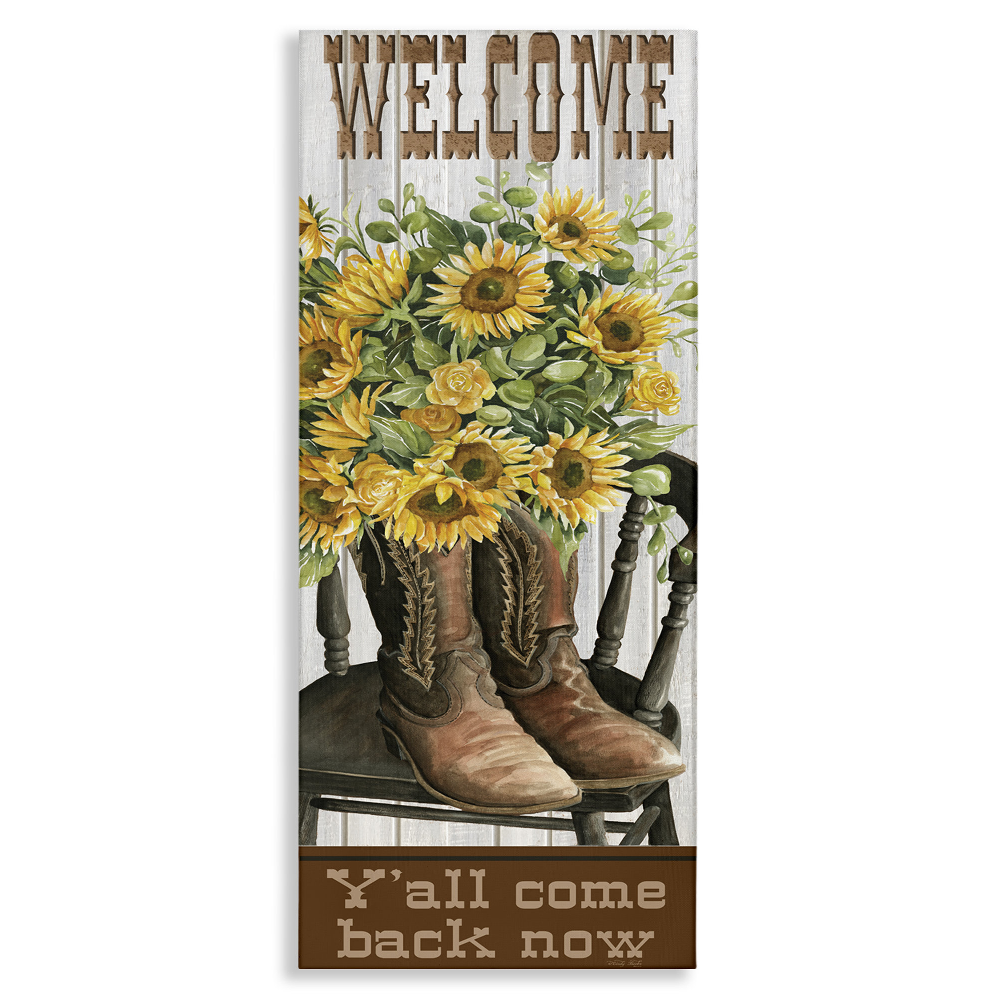 Trinx Southern Welcome Phrase Canvas Wall Art by Cindy Jacobs | Wayfair