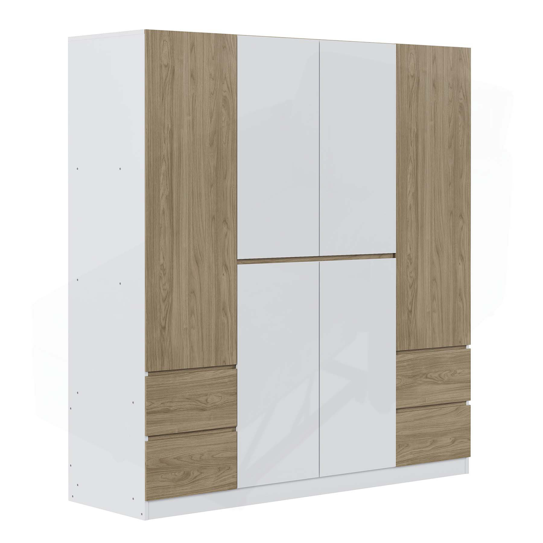 Hokku Designs Stylish Wooden Wardrobe with Multiple Compartments and ...