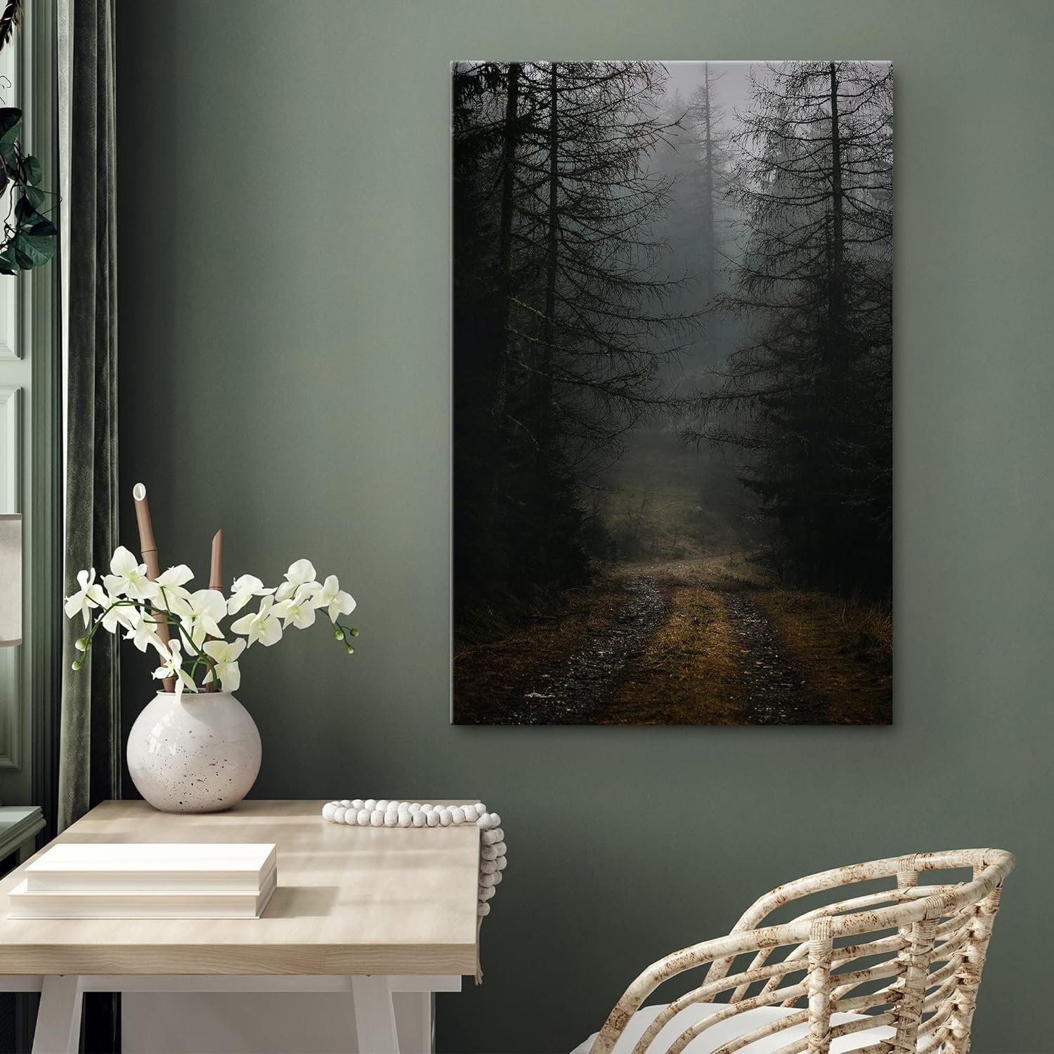 IDEA4WALL Autumn Fall "Dark Moody Pine Tree Forest Nature Landscape ...