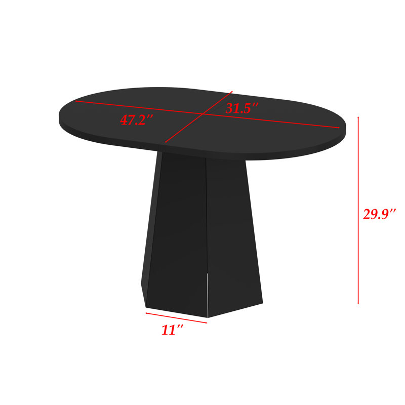 Latitude Run® Modern Geometric End Table With Sleek Black Finish And ...