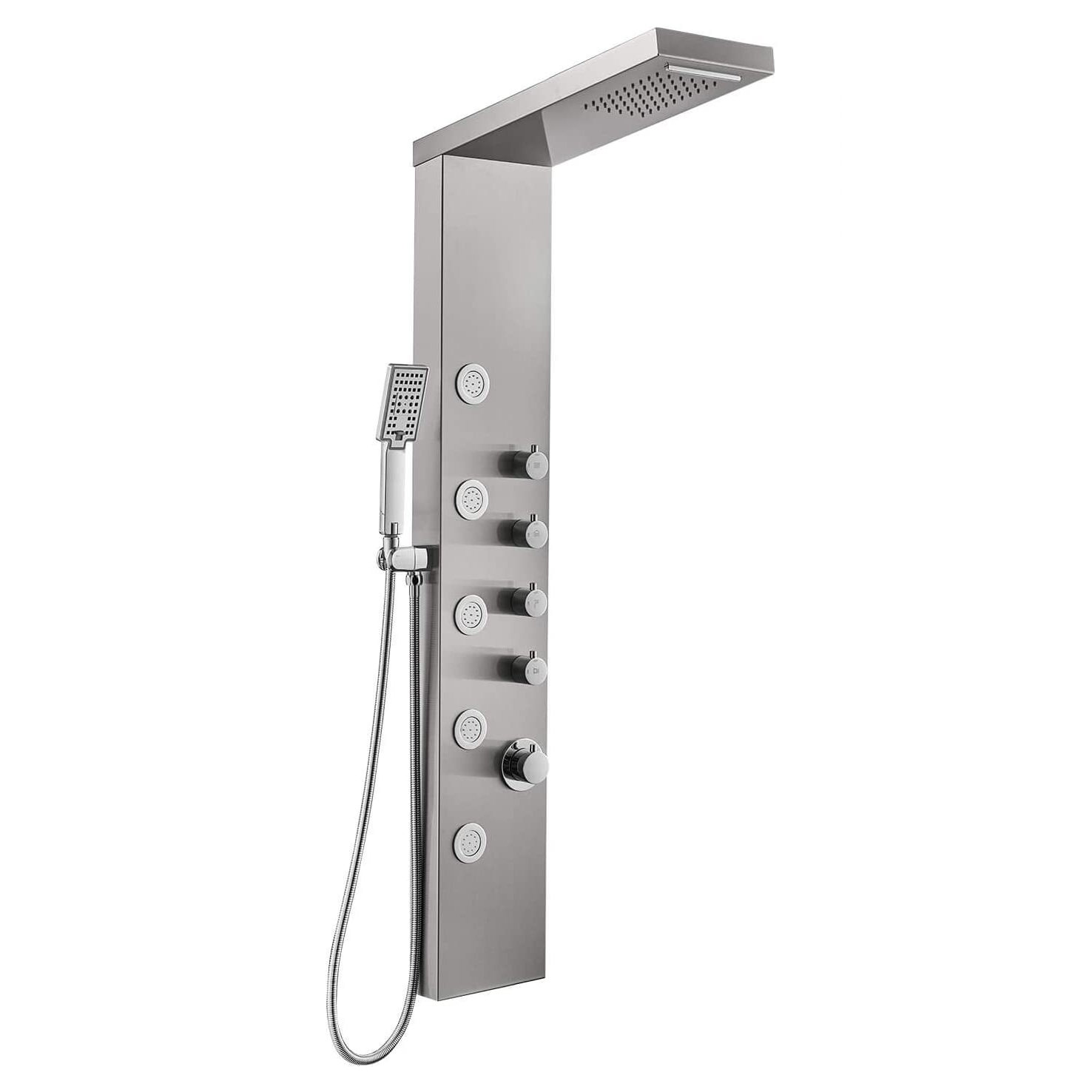 BathSelect Shower Tower Panel System – Marseille Stainless Steel Multi ...