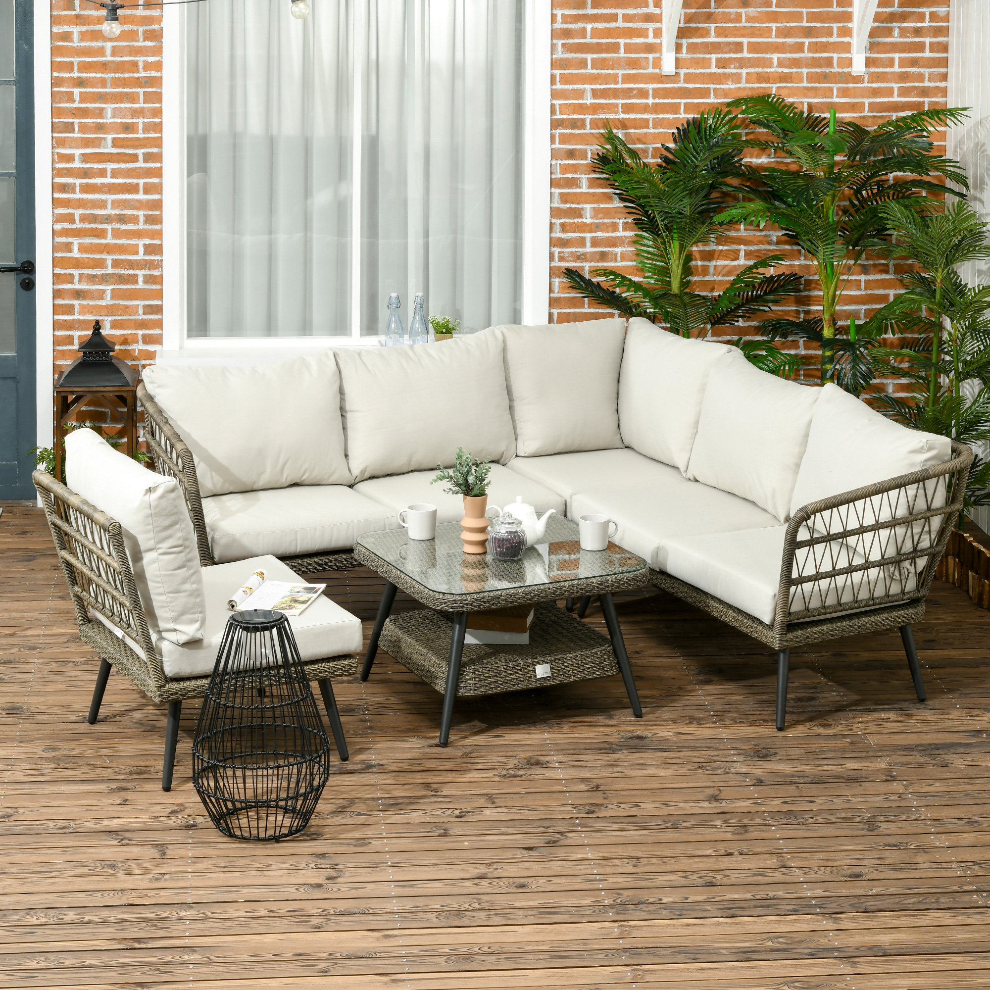 Outsunny Rattan Sofa Set | Wayfair.co.uk