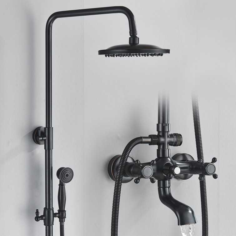 Belfry Bathroom Bronze Wall Shower Faucet System Rainfall Shower Head ...