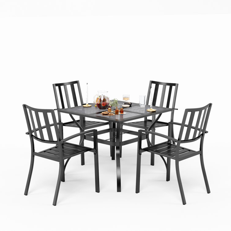 Lark Manor Alyah 4 - Person Square Outdoor Dining Set & Reviews | Wayfair