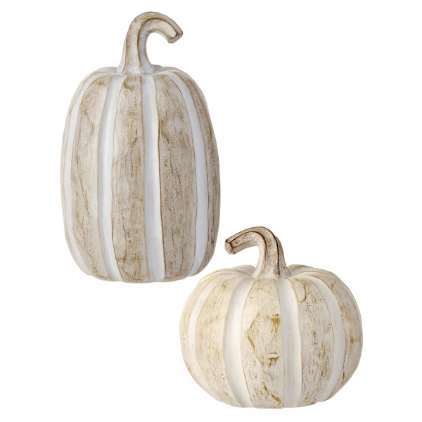August Grove® 6-8" Resin Pumpkin Set of 2 | Wayfair