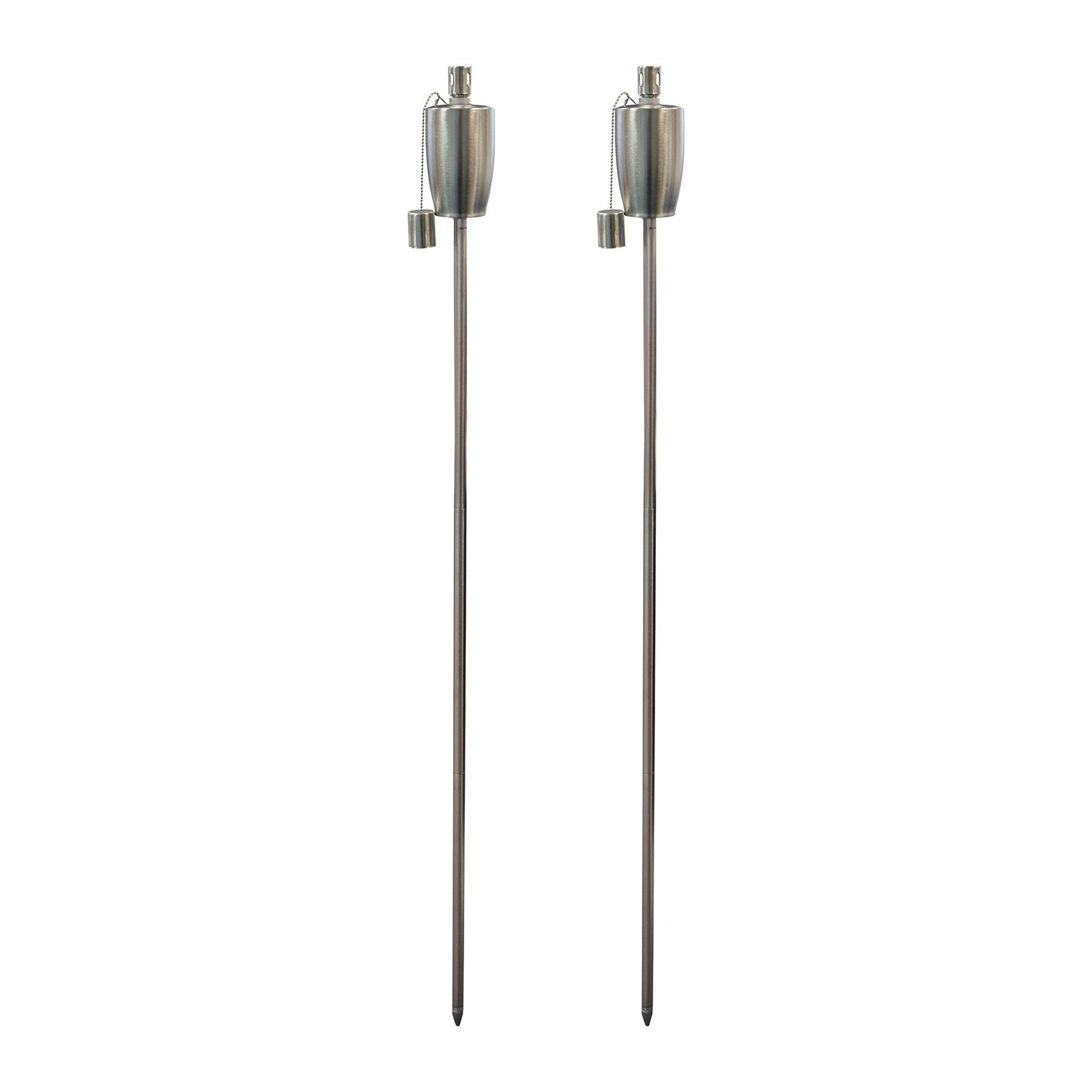 Harbour Housewares - 2x Garden Flame Torches - Metal Barrel Design ...