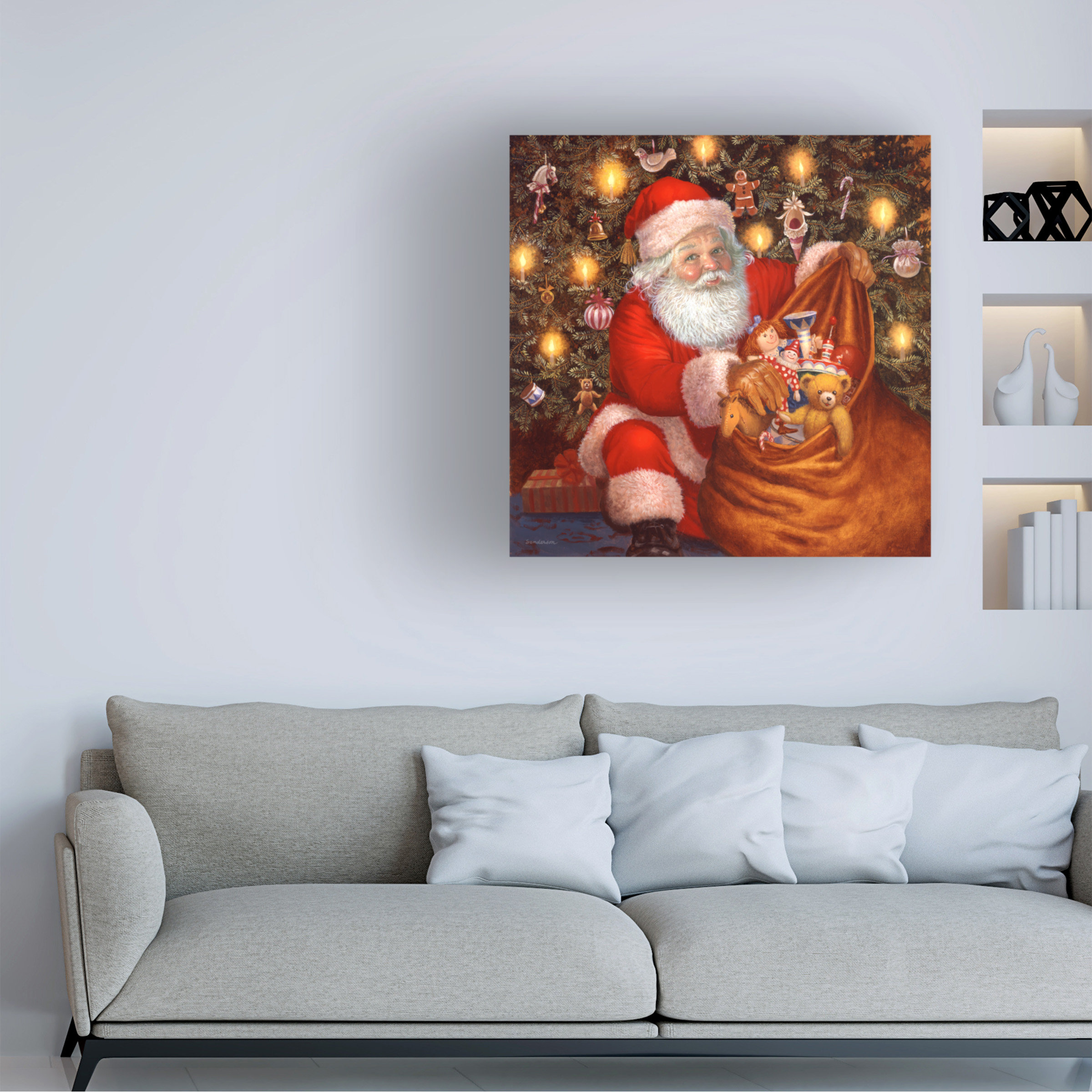 The Holiday Aisle® Santa's Bag of Toys by Ruth Sanderson - Unframed ...