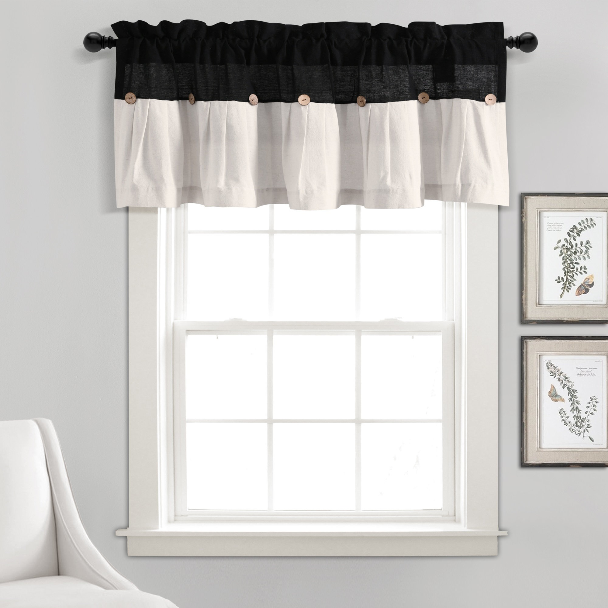 Lush Decor Solid Color Linen Tailored Window Valance | Wayfair