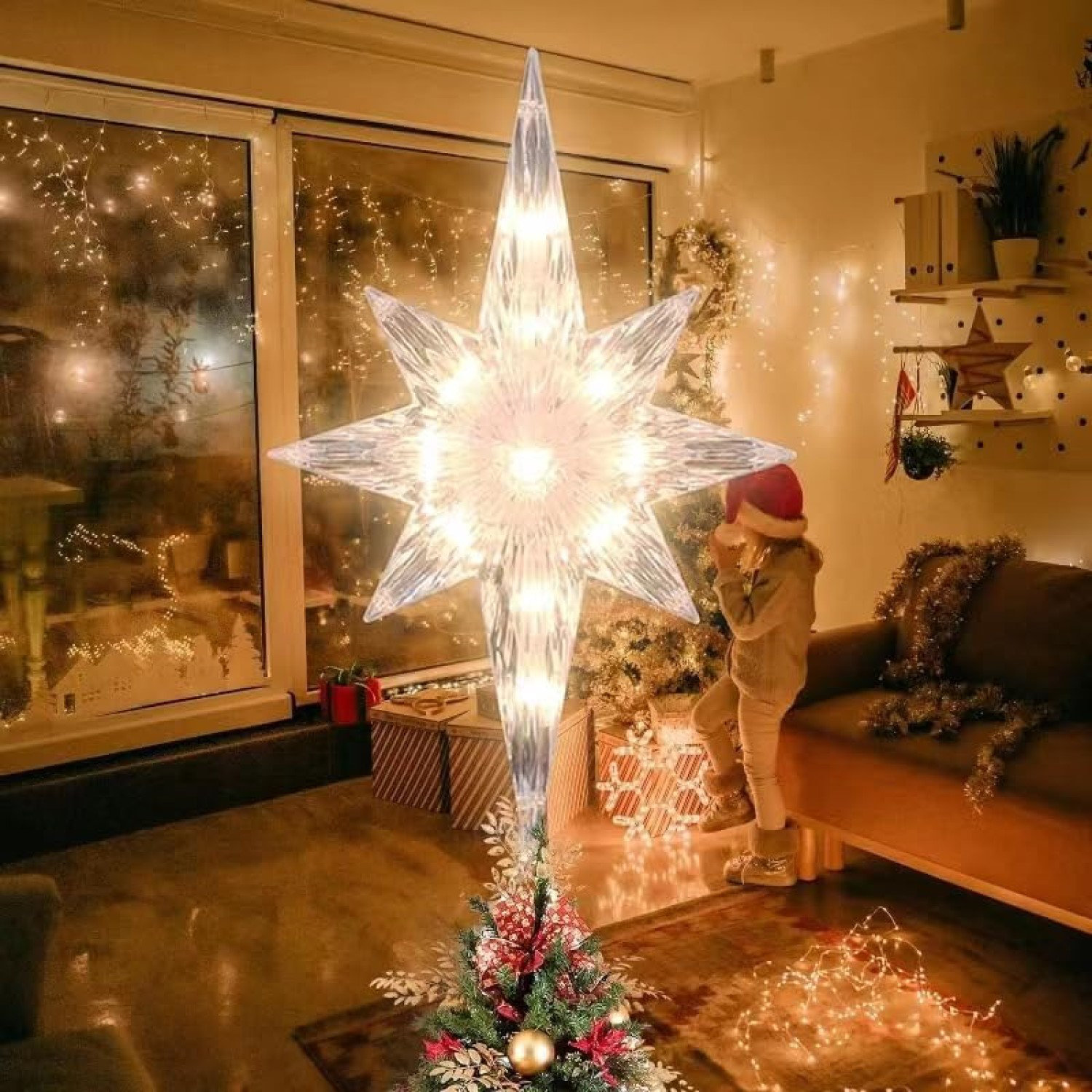 The Holiday Aisle® Christmas Tree Topper Bethlehem Star Tree Topper ...